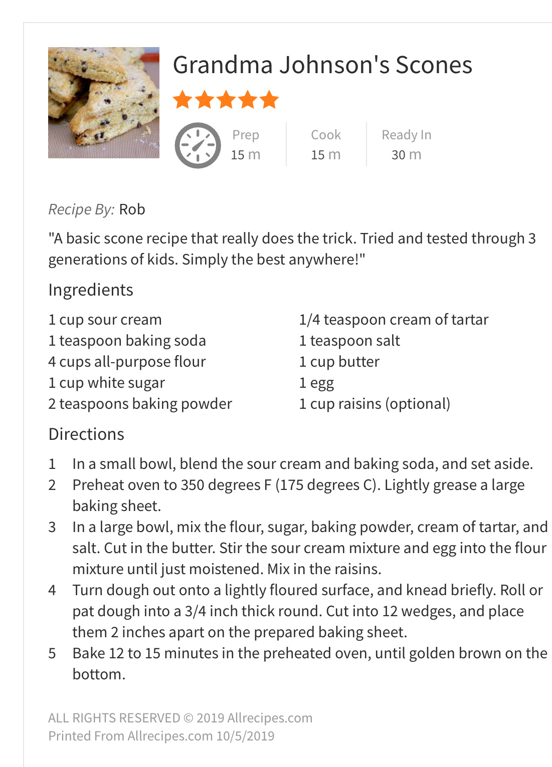 Grandma Johnsons scones | What's for dinner tonight?