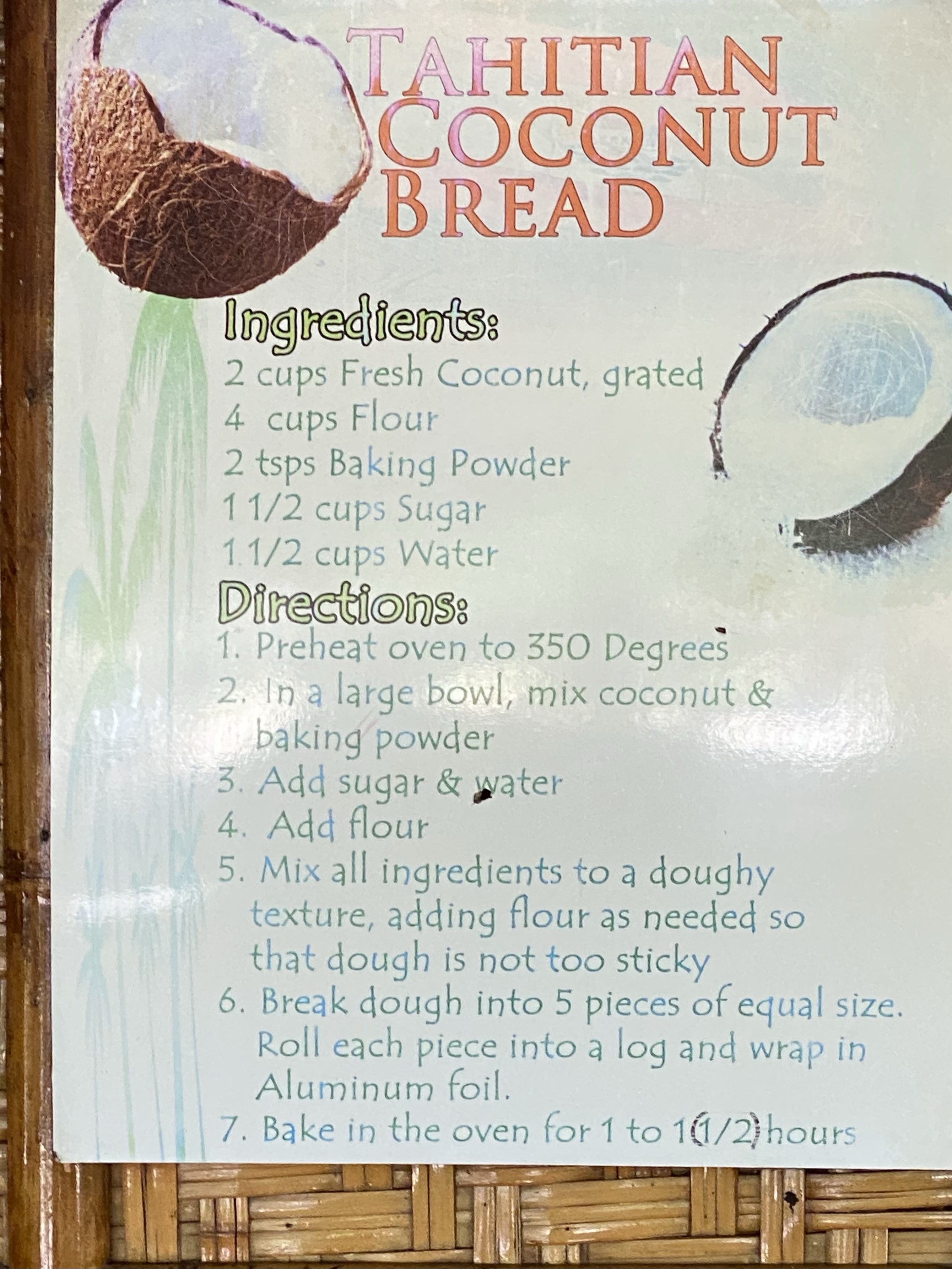 Tahitian coconut bread | What's for dinner tonight?